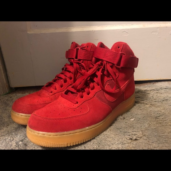 Nike | Shoes | Nike Air Force One Suede Hi Top Gum Bottom | Poshmark